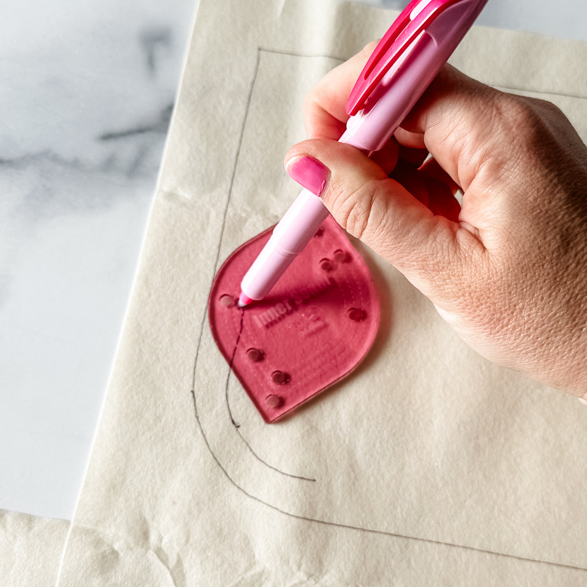 Inner Seam Tool - All In One - 1/4", 3/8", 1/2" - Pink - Acrylic Templ ...