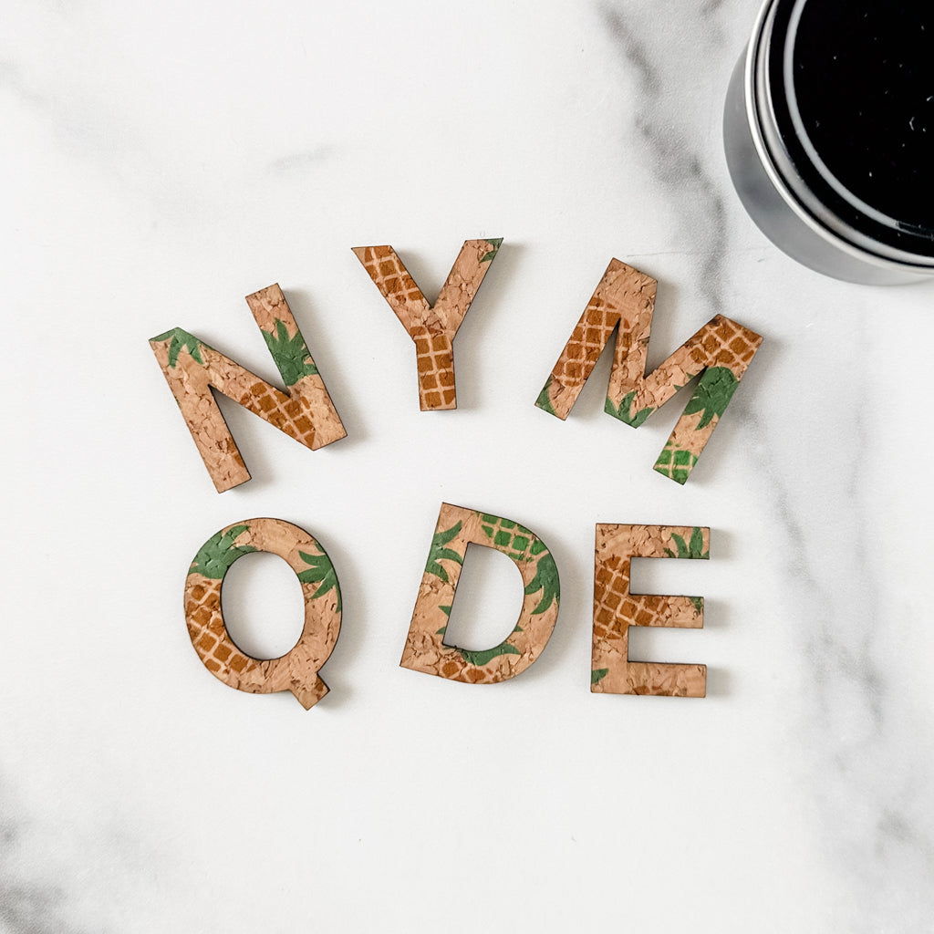 Pinapple Cork - Letter Cuts - Pattern Labels - Full Alphabet – OklaRoots